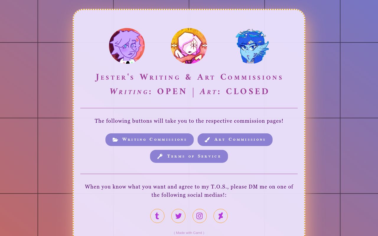 Jester's Commissions